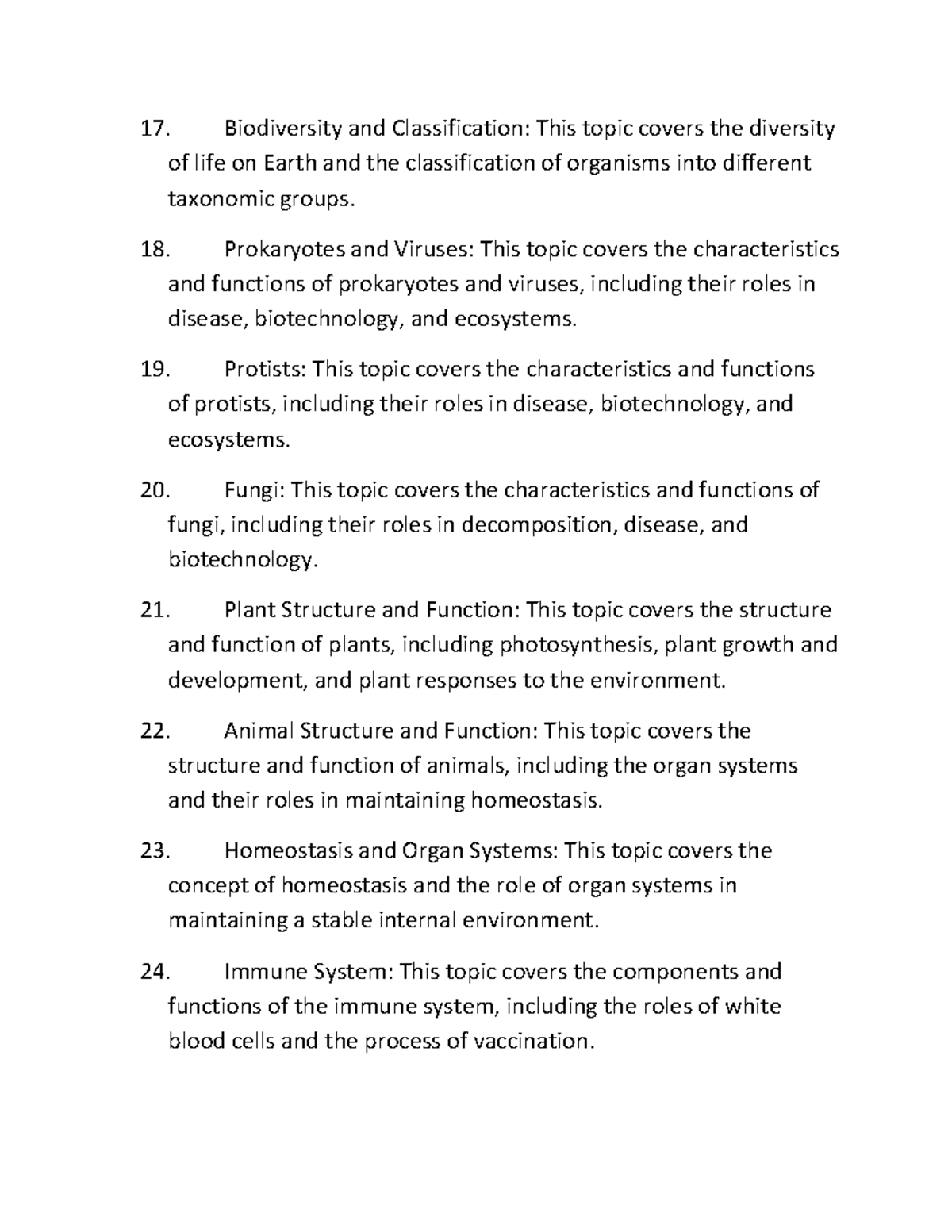 Biologia notes 2 - Biodiversity and Classification: This topic covers ...