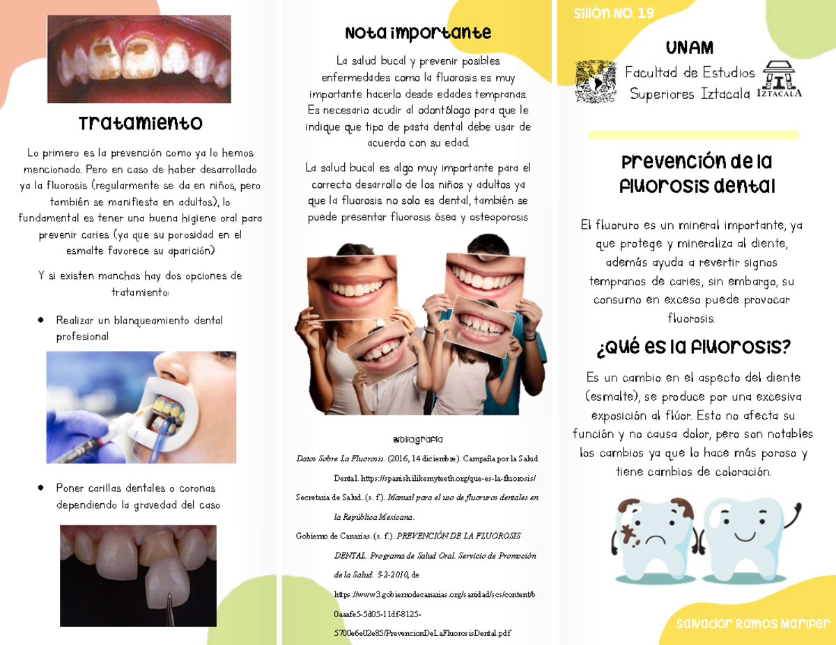 Fluorosis folleto - Sillón No. 19 Prevención de la fluorosis dental ...