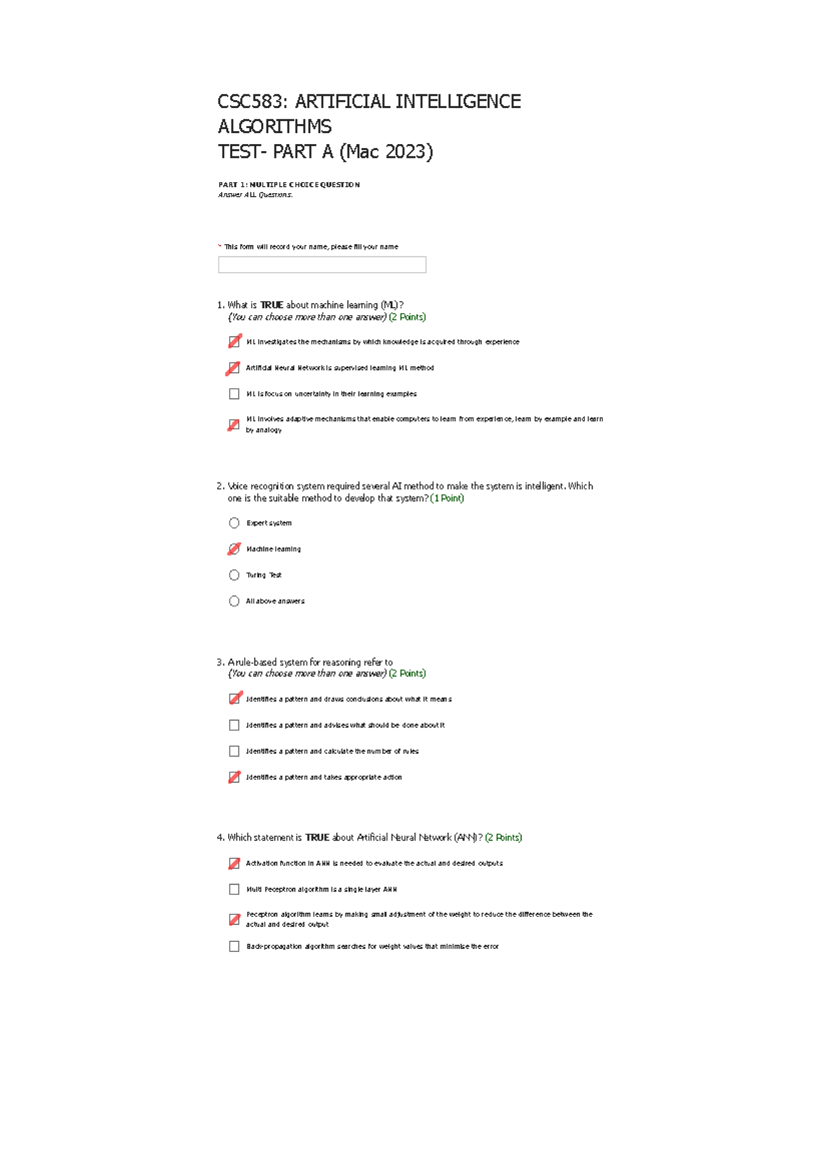 C06-2 Test (Part A) Answer - * This form will record your name, please ...