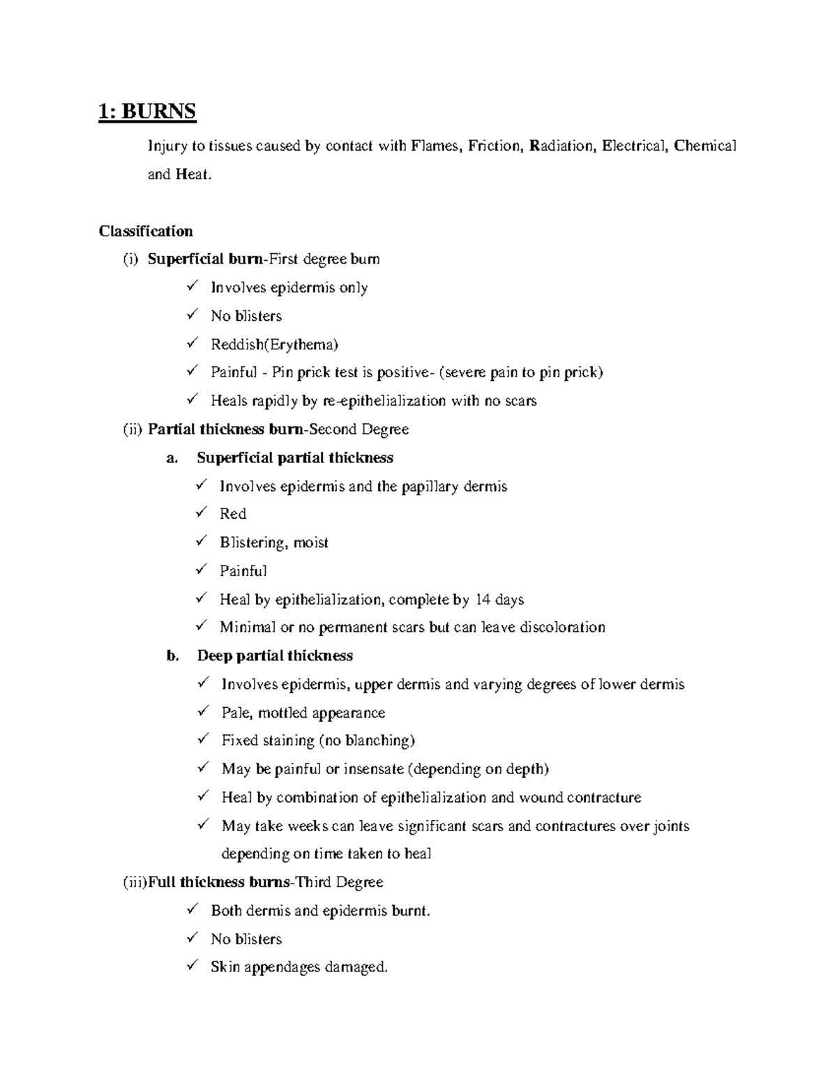 Revised Magic Notes For SGY.pdf as - 1: BURNS Injury to tissues caused ...