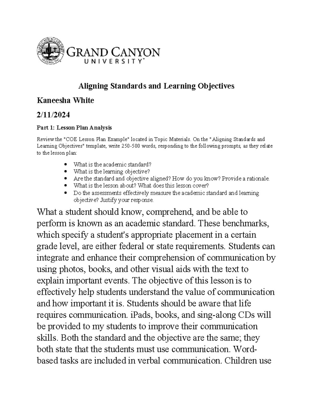 ELM-210-D-T2-Aligning Standards and Learning Objectives KW - Aligning ...