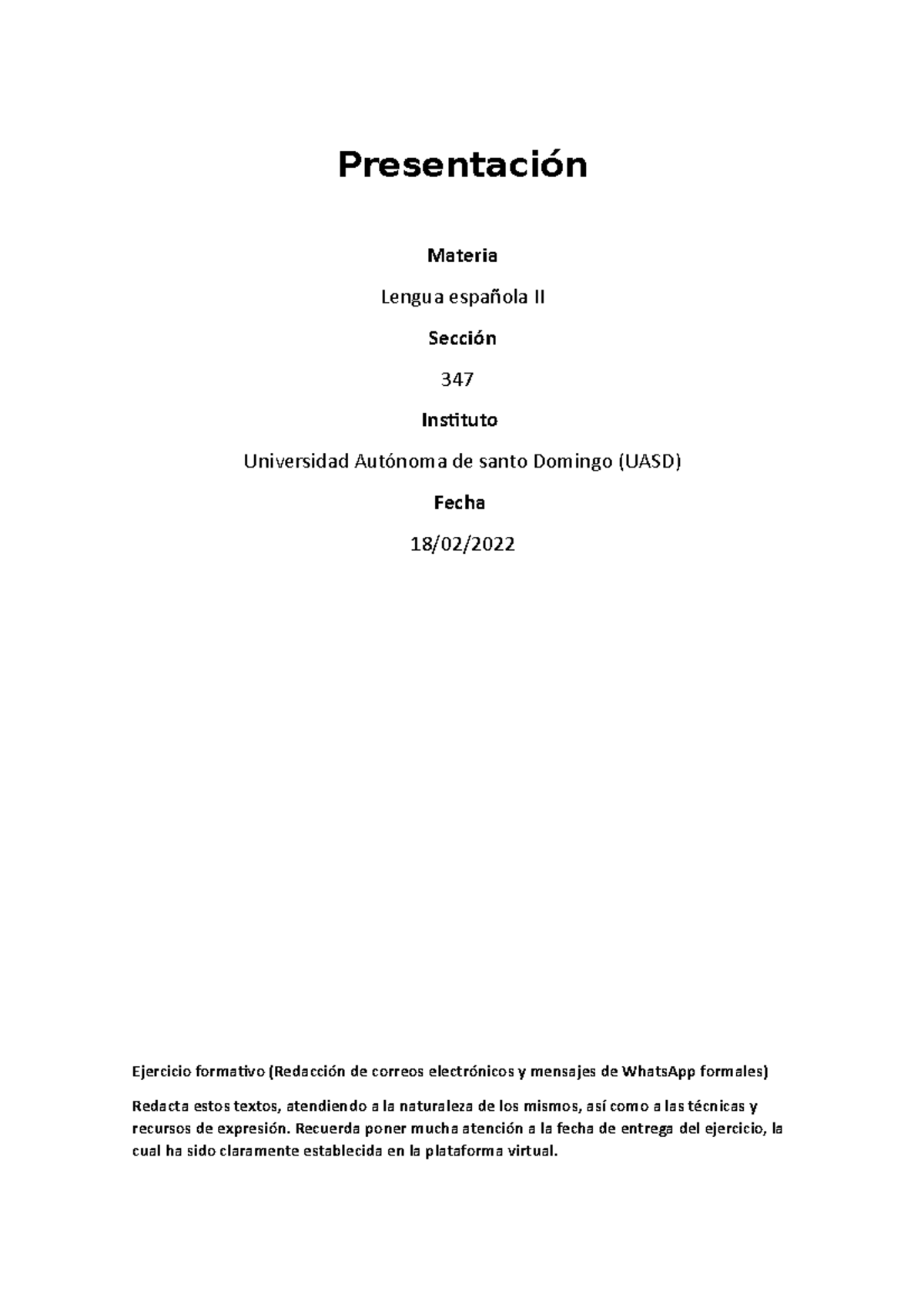 Lengua Española unidad 1 - Presentación Materia Lengua española II ...