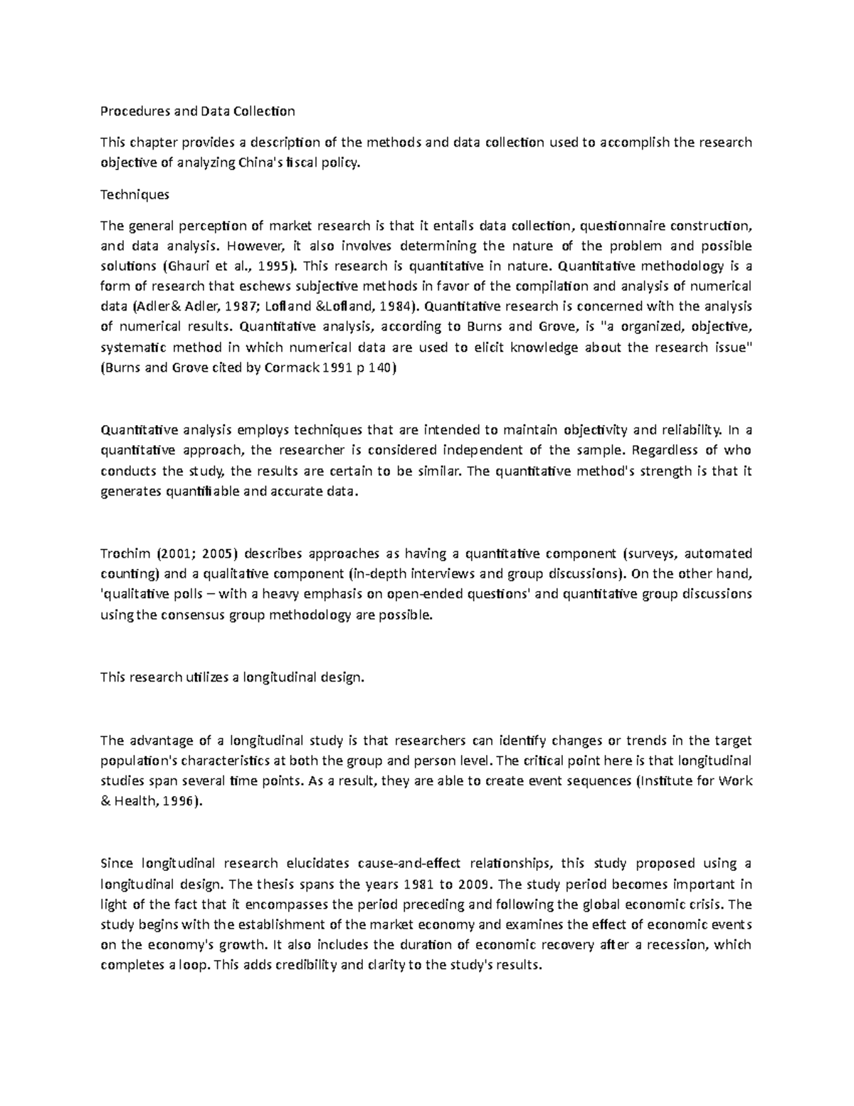 Free Writing Essay Sample by a College Student - Procedures and Data ...