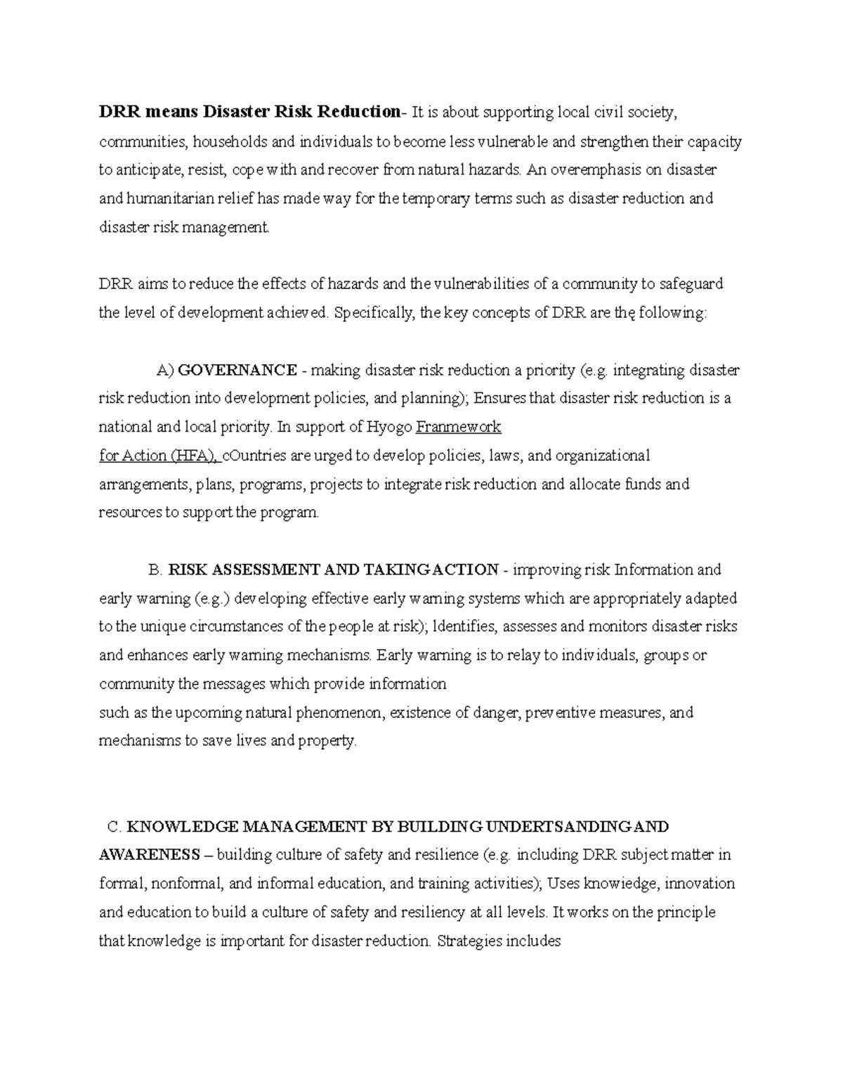 Document (4)-1 - Vhh - DRR means Disaster Risk Reduction- It is about ...