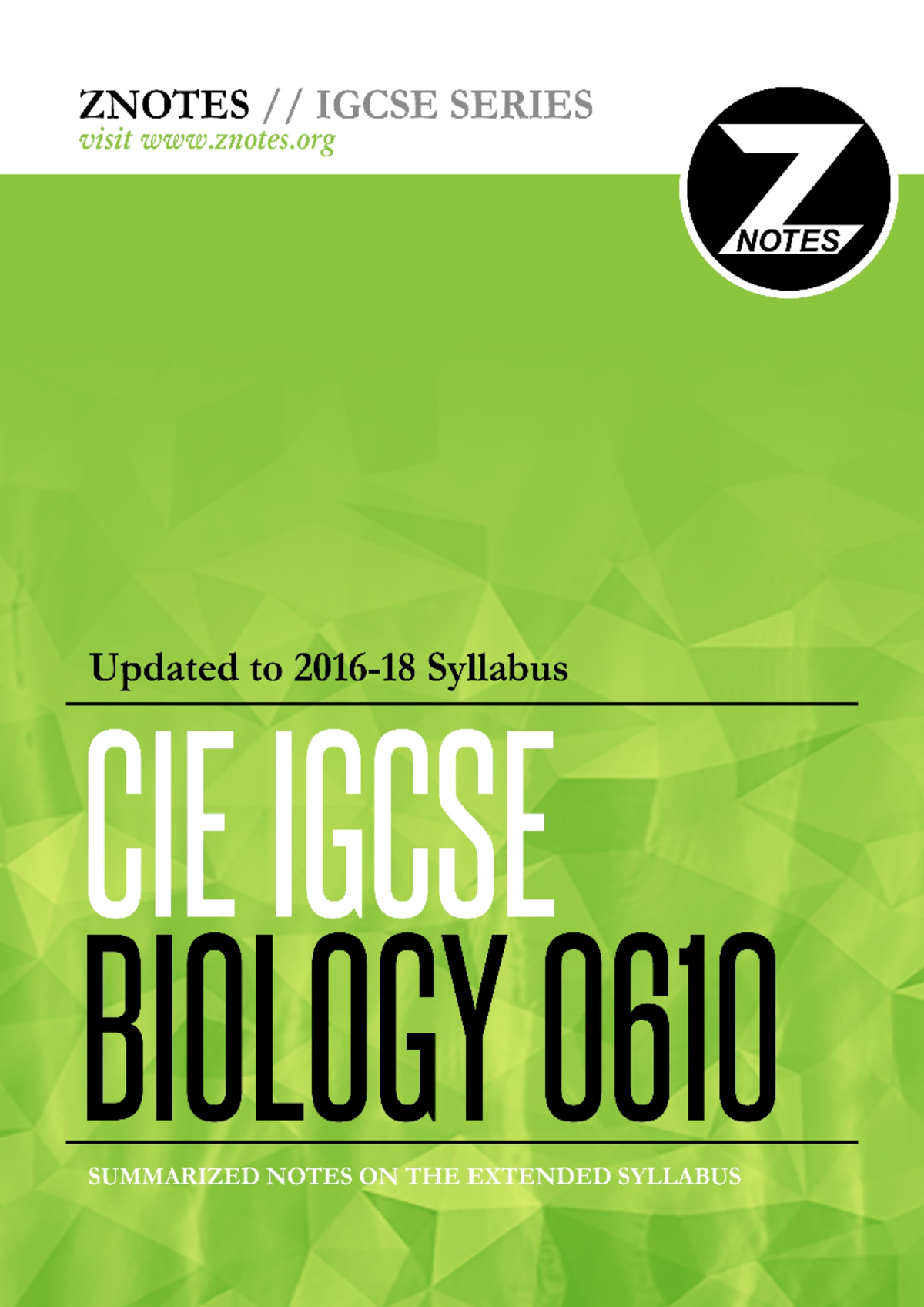 Cie igcse biology 0610 znotes - TABLE OF CONTENTS 3 CHAPTER 1 ...