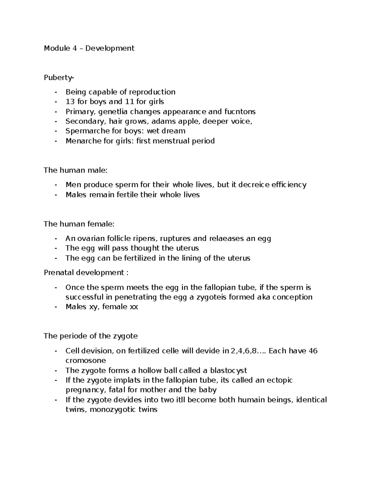 Psy 1102 - Midterm 1 Notes - Module 4 – Development Puberty- Being ...