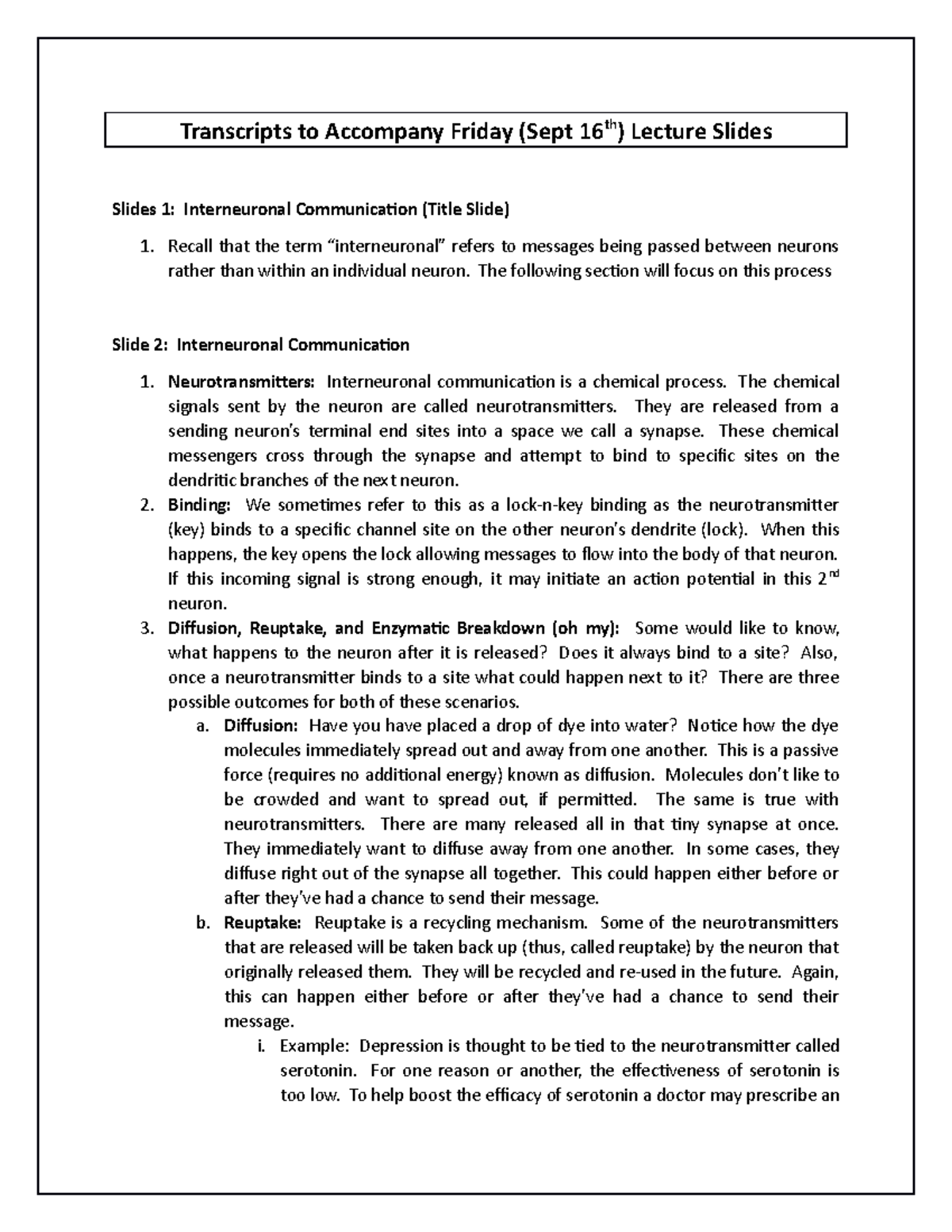 Transcripts to Accompany Friday-1 - The following section will focus on ...