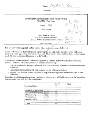 Final Exam wiTH Solutions - ENSC 204 - Studocu