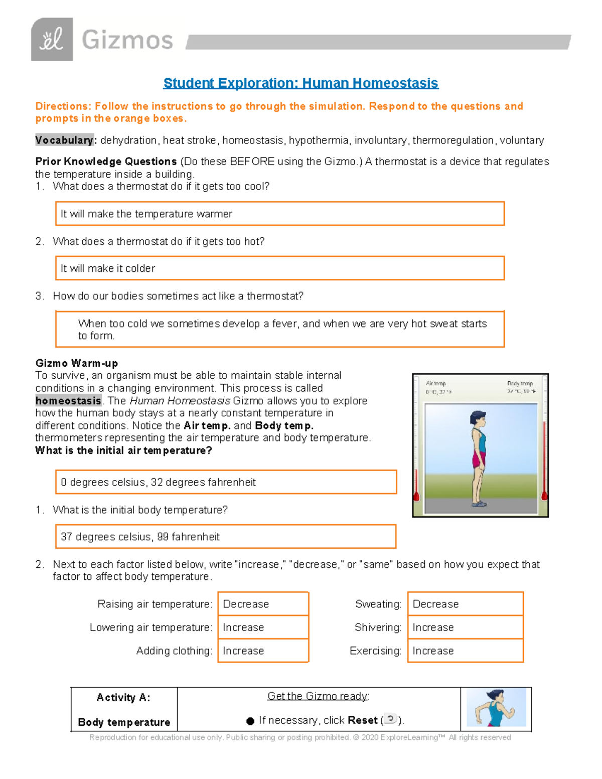 Human homeostasis lab - Student Exploration: Human Homeostasis ...