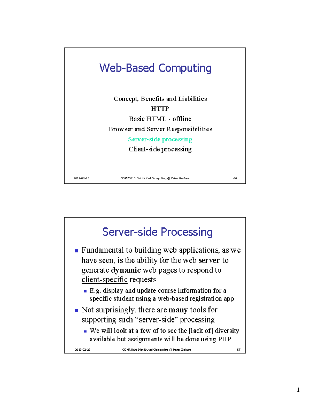 COMP3010Notes 5Web-Based 2up pt2 - Web-Based Computing Concept ...