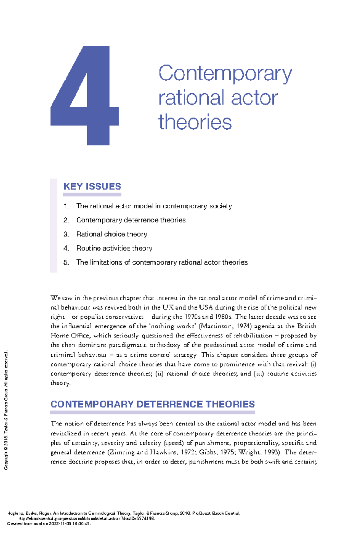 CH4 - advanced criminology - 4 Contemporary rational actor theories KEY ...