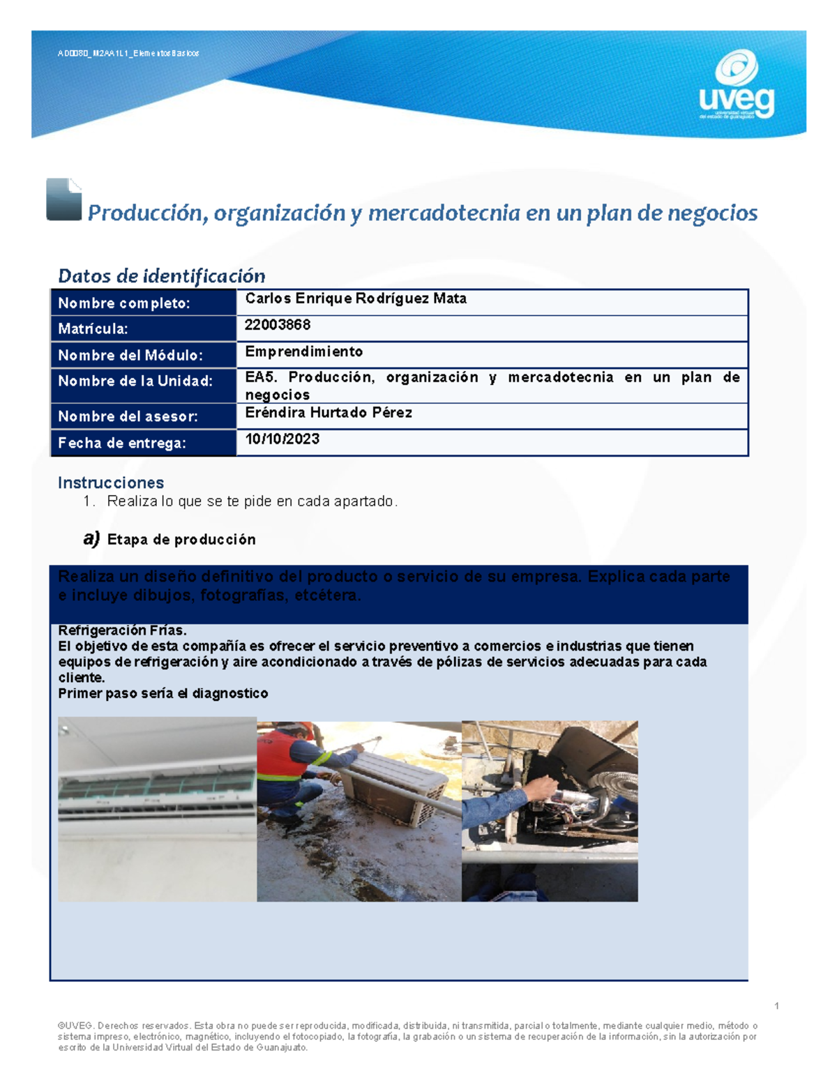 2 EA5 - EA5. Producción, organización y mercadotecnia en un plan de ...