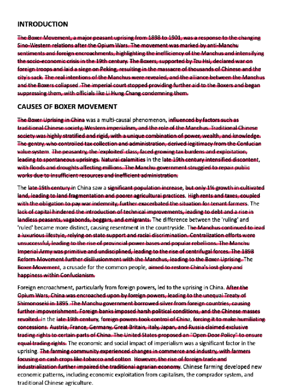 Boxer movement - INTRODUCTION The Boxer Movement, a major peasant ...