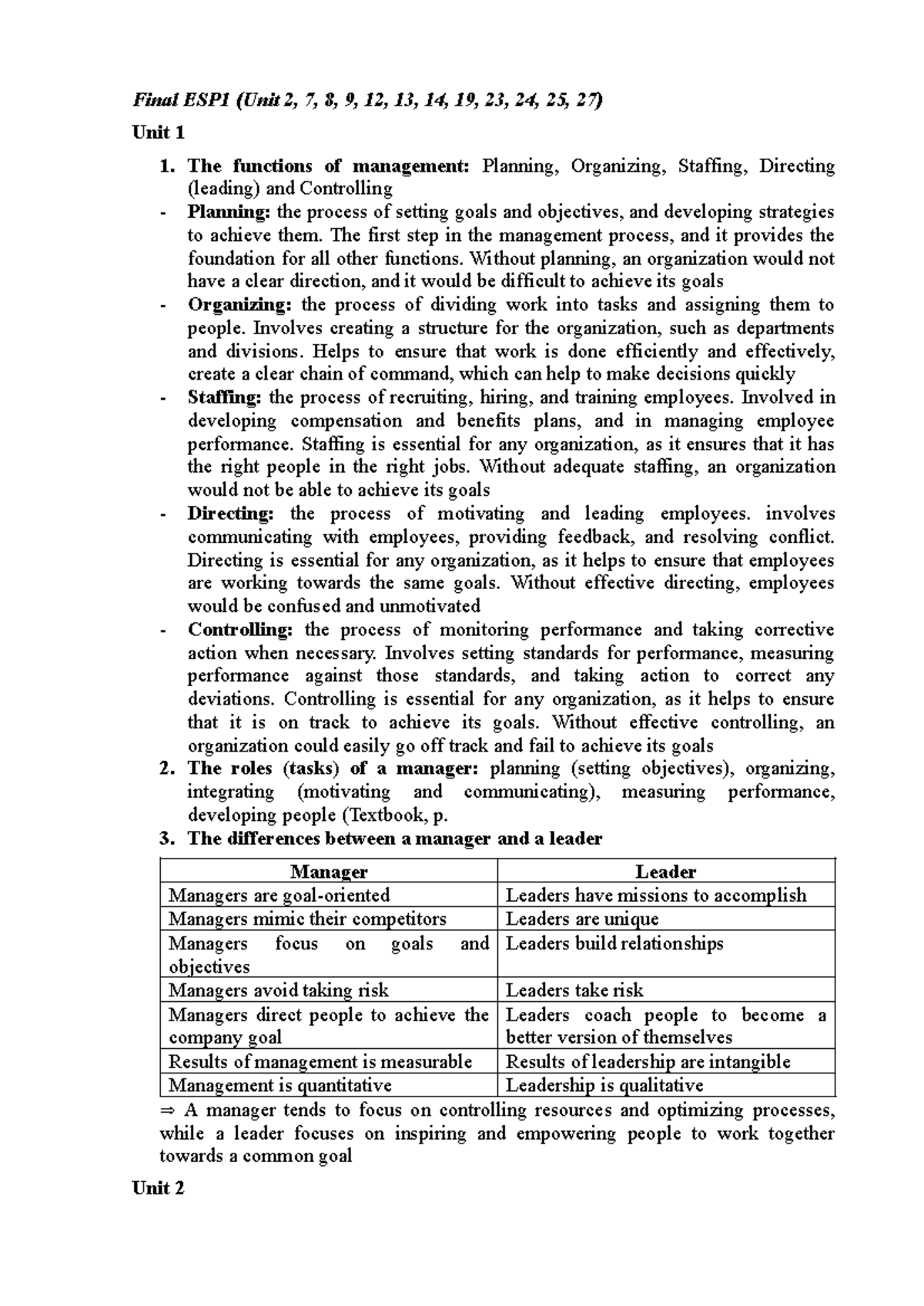 Final-ESP1 - final esp1 - Final ESP1 (Unit 2, 7, 8, 9, 12, 13, 14, 19 ...