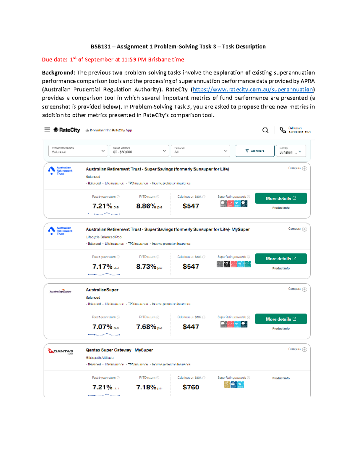A1 PST3 Description - BSB131 – Assignment 1 Problem-Solving Task 3 – Task Description Due date ...