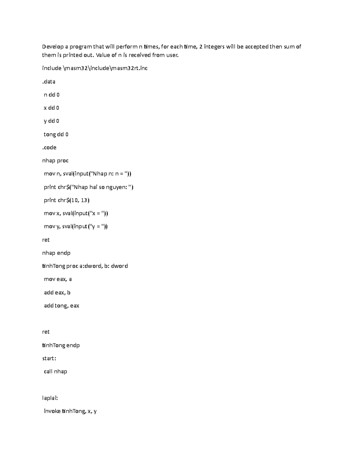 DUY'S Assigment 2 - asdasd - Develop a program that will perform n ...