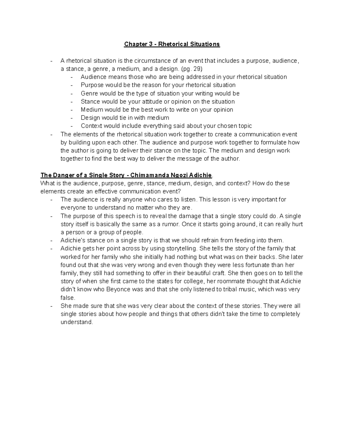 Reading response 1- 1 Chapter 3 Rhetorical Situations - Chapter 3 ...