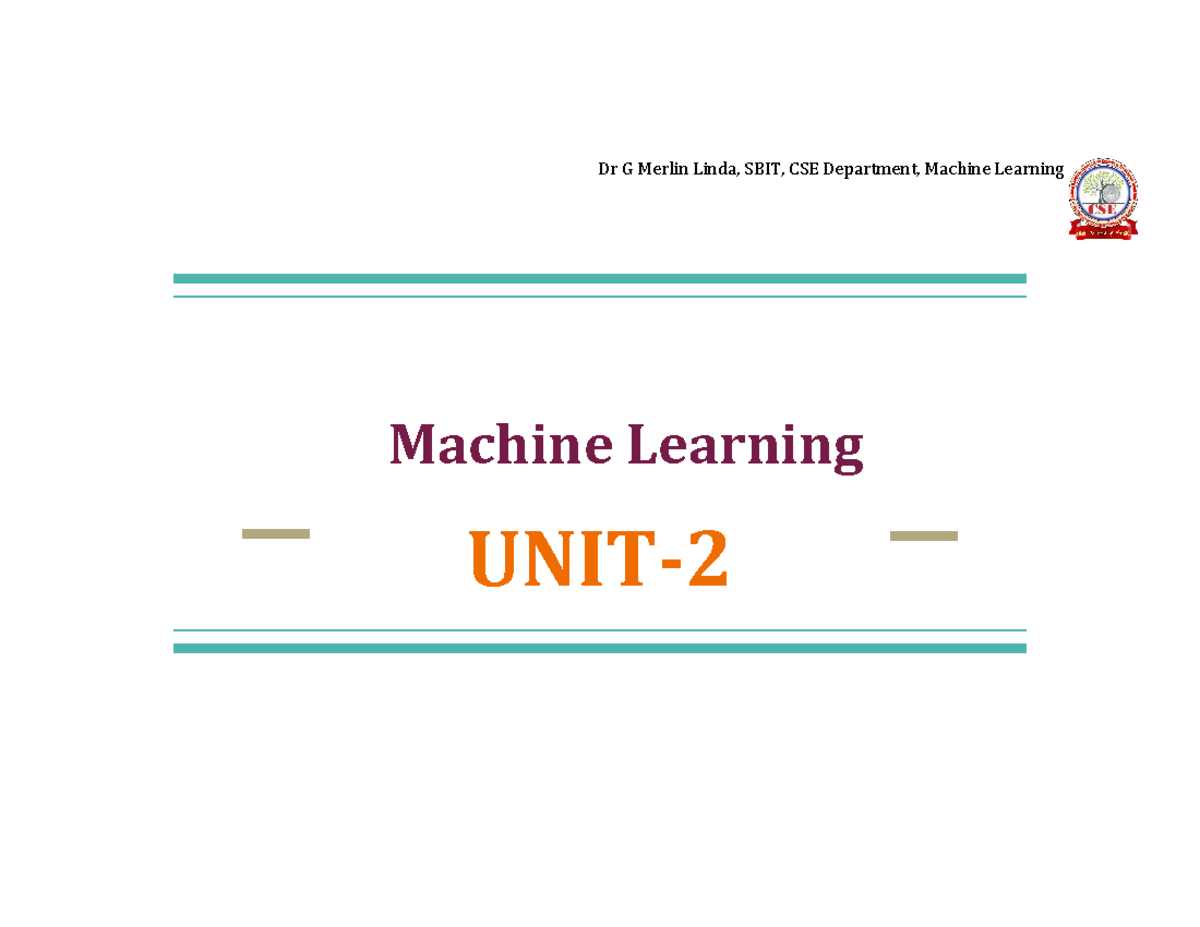 ML-Ch-4 (ANN) -Perceptron -PPT - Machine Learning UNIT- Topic- Introduction Biological ...