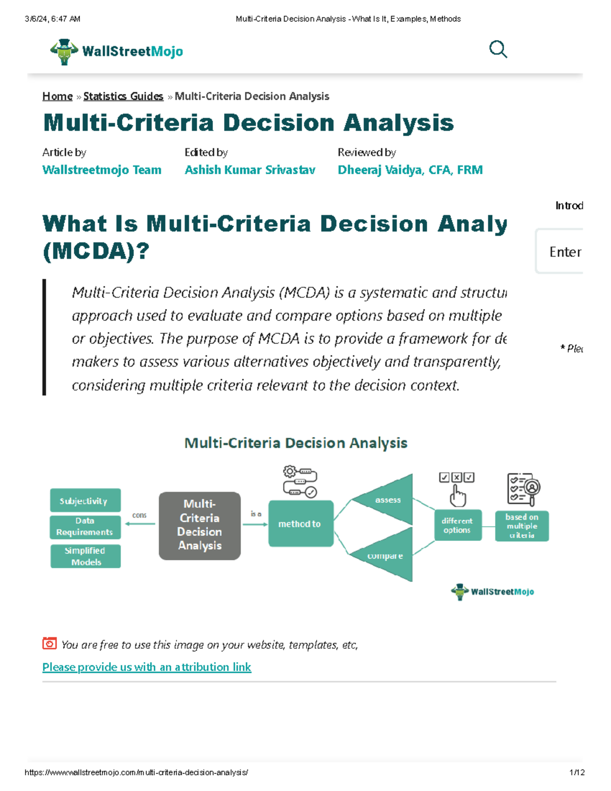 Multi-Criteria Decision Analysis - What Is It, Examples, Methods - Home » Statistics Guides ...