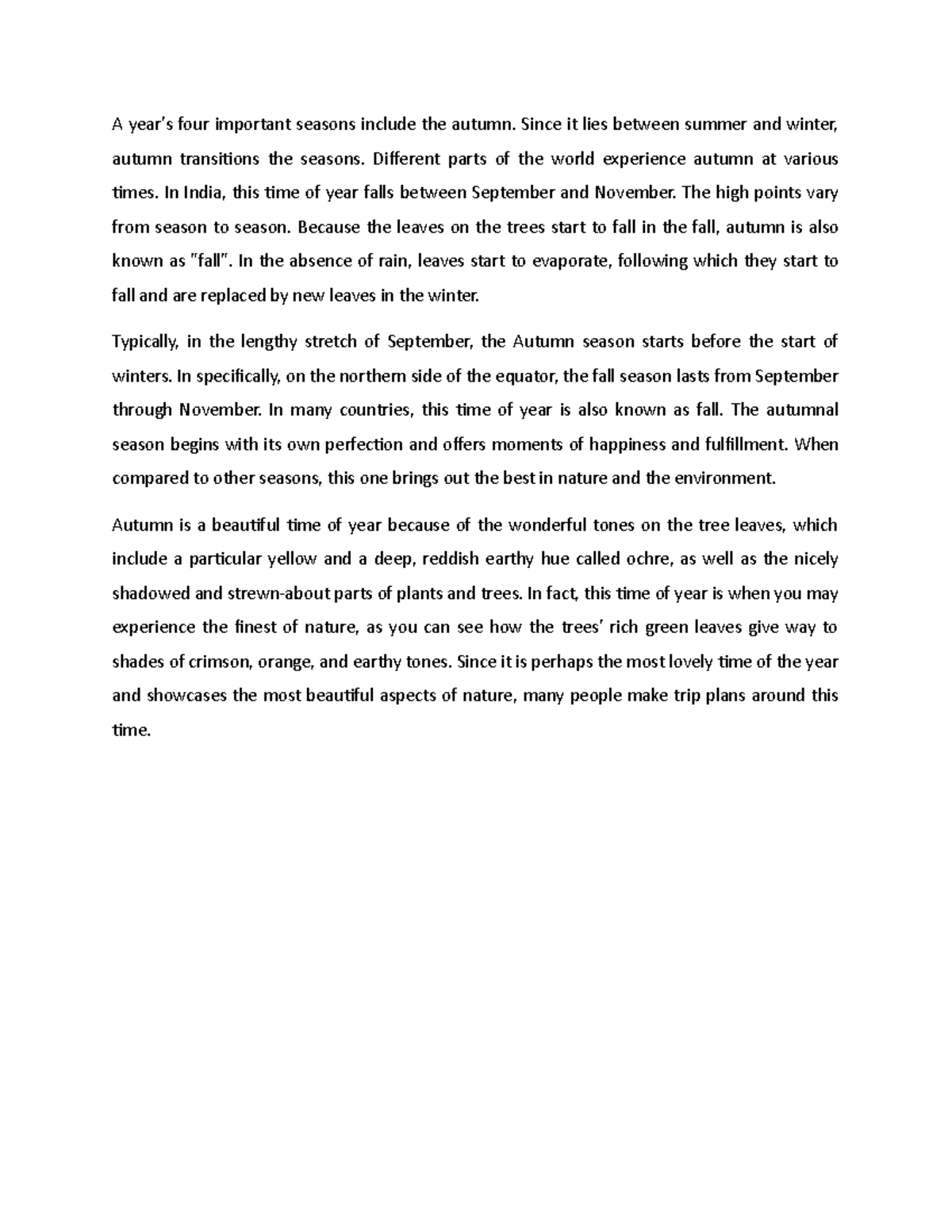 Autumn - season - A year's four important seasons include the autumn ...