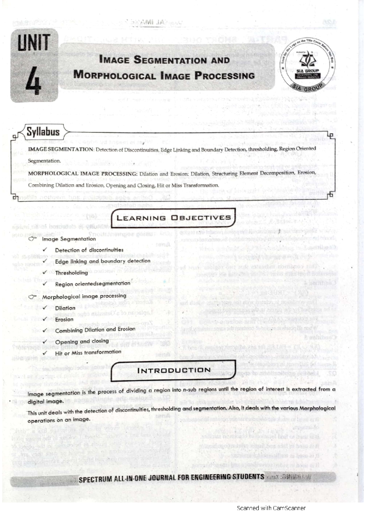 DIP UNIT 4 - dip - Computer Science and Engineering - Studocu