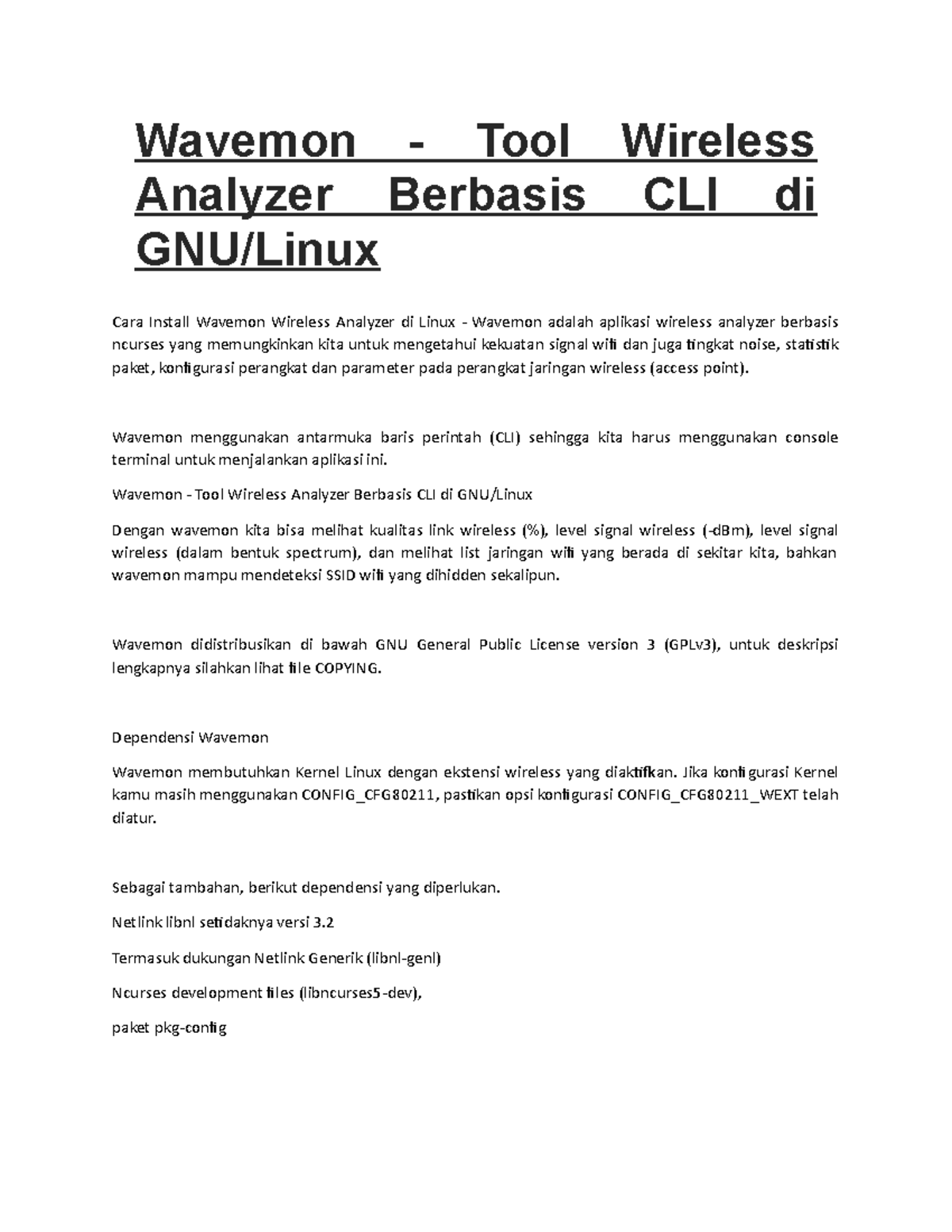 Wavemon Tool Wireless Analyzer Berbasis CLI di GNU Linux - Wavemon - Tool Wireless Analyzer ...