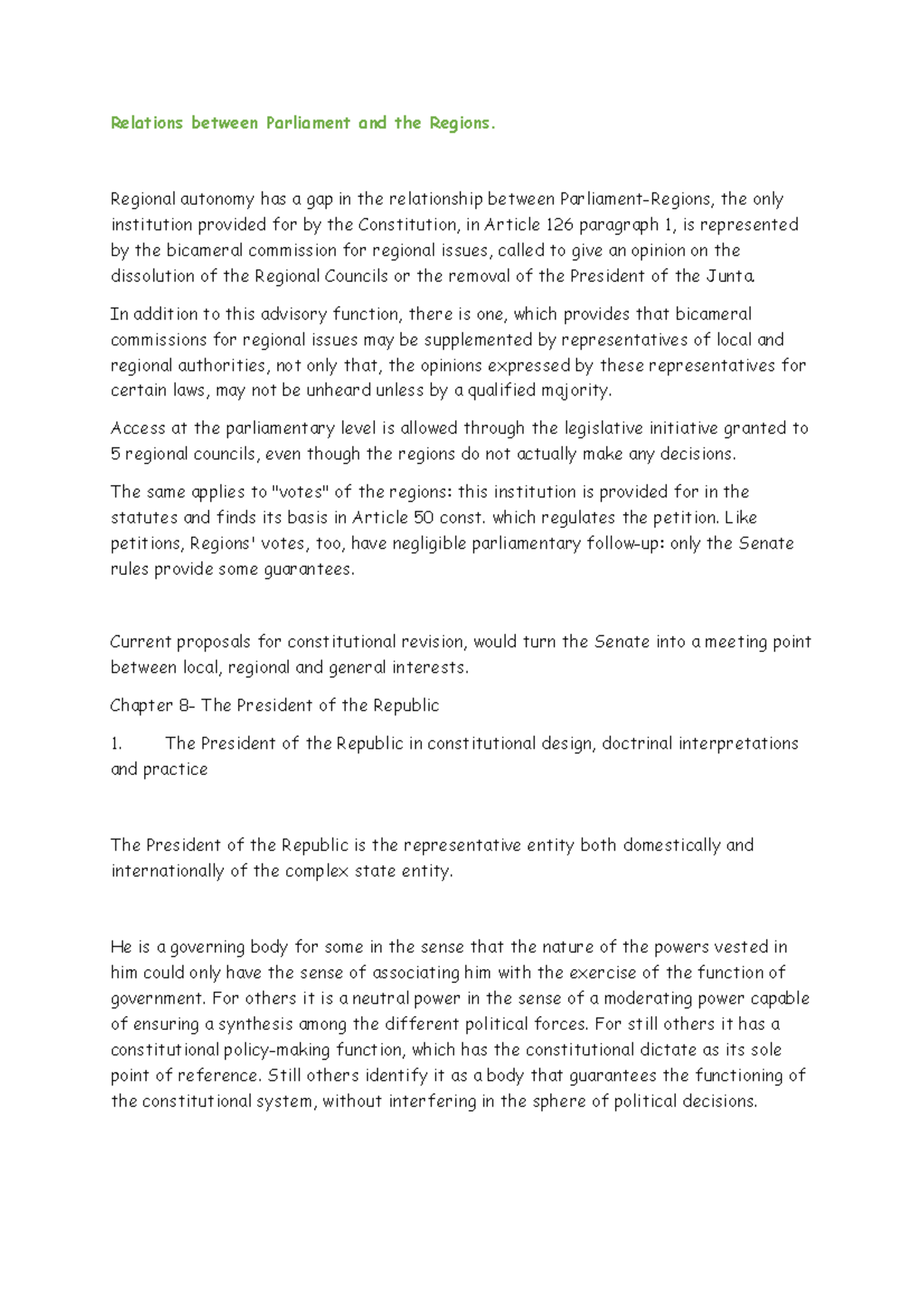 THE Civil Protection 14 - Relations between Parliament and the Regions ...