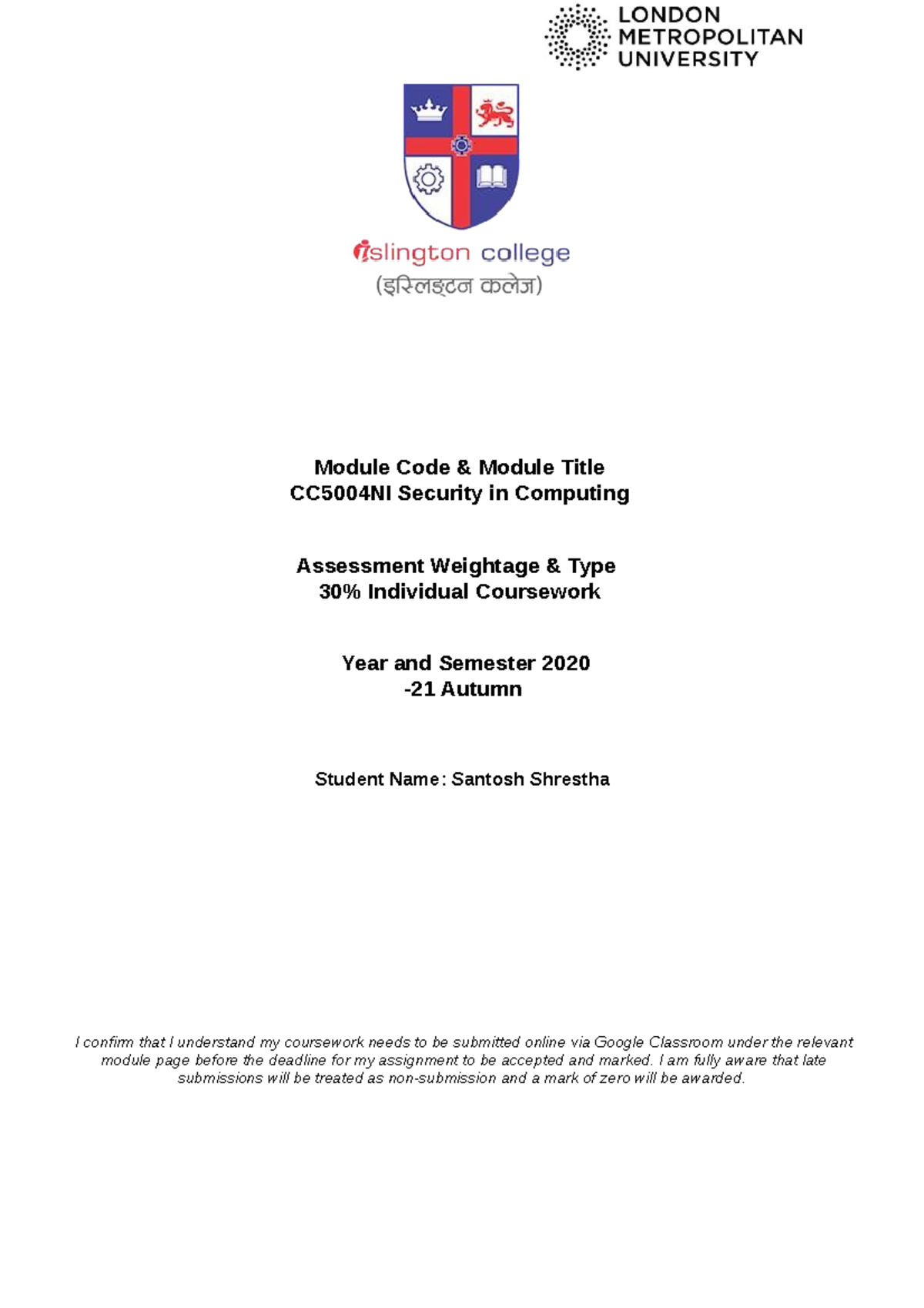 Caesar Cipher Security in computing.docx - Module Code & Module Title ...