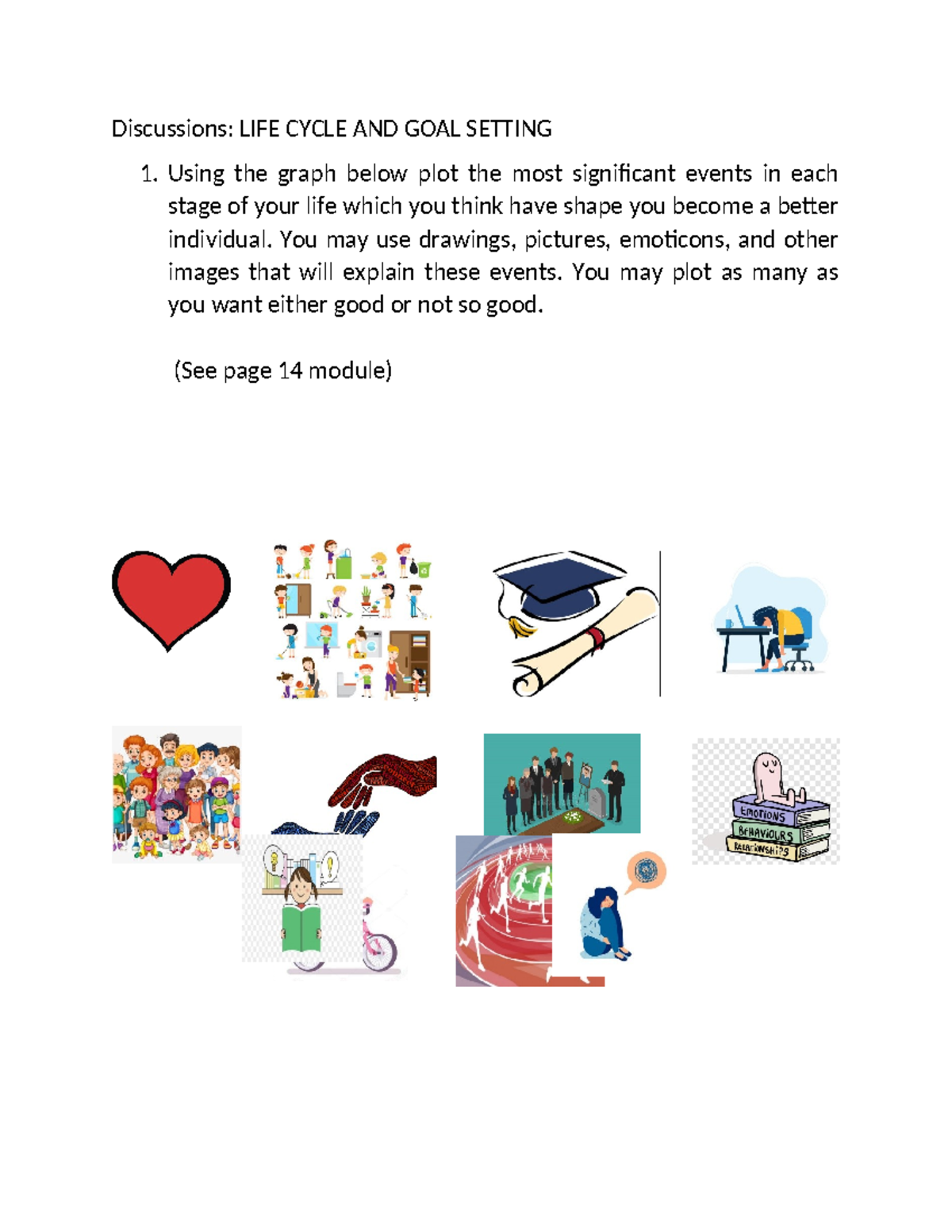WORD A - Activity Idea - Discussions: LIFE CYCLE AND GOAL SETTING 1 ...