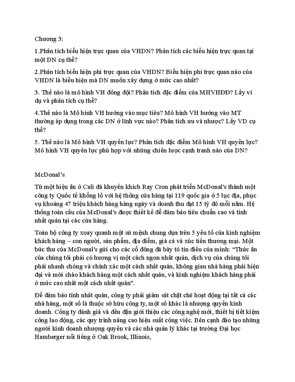 ôn tập vhdn - câu hỏi bài tập vhdn - Chương 3: 1ân tích biểu hiện trực quan của VHDN? Phân tích ...