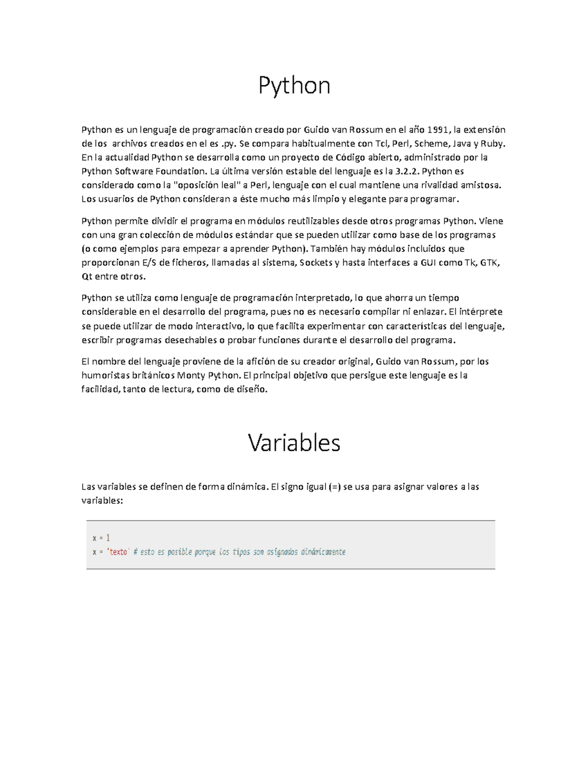 Manual de programacion - Python - Warning: TT: undefined function: 32 Python Python es un ...