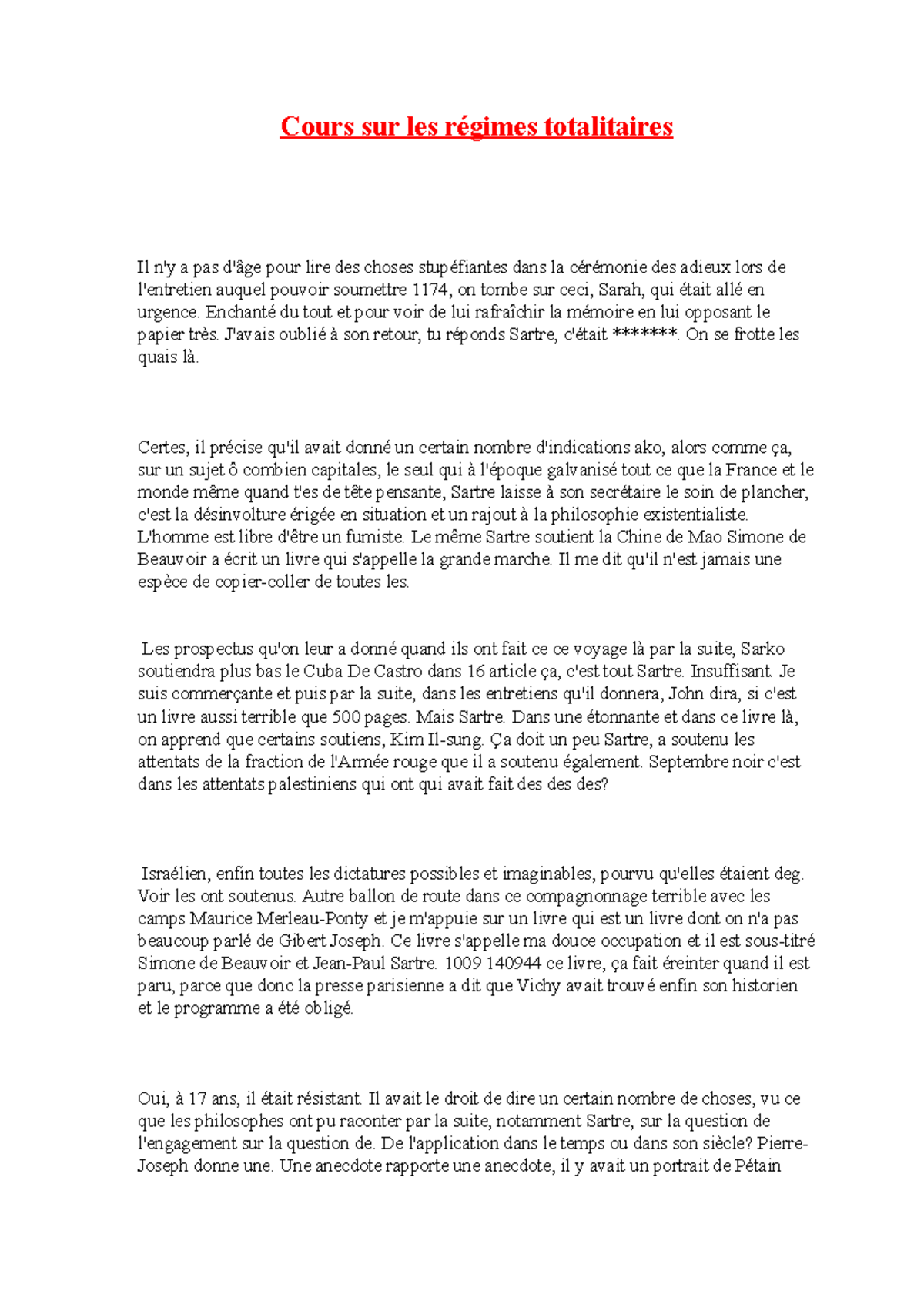 Cours sur les régimes autoritaires et leur idéologie - PHI1300 - UdeM ...