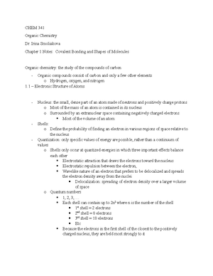 Chapter 5- Reactions of Alkenes and Alkynes - CHEM 341 - Studocu