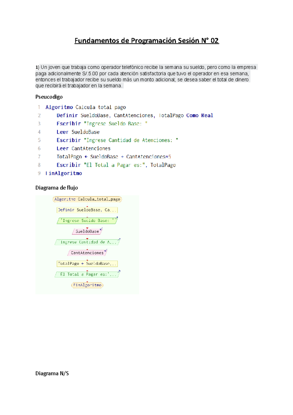 Fundamentos de Programación - Fundamentos de Programación Sesión N° 02 ...