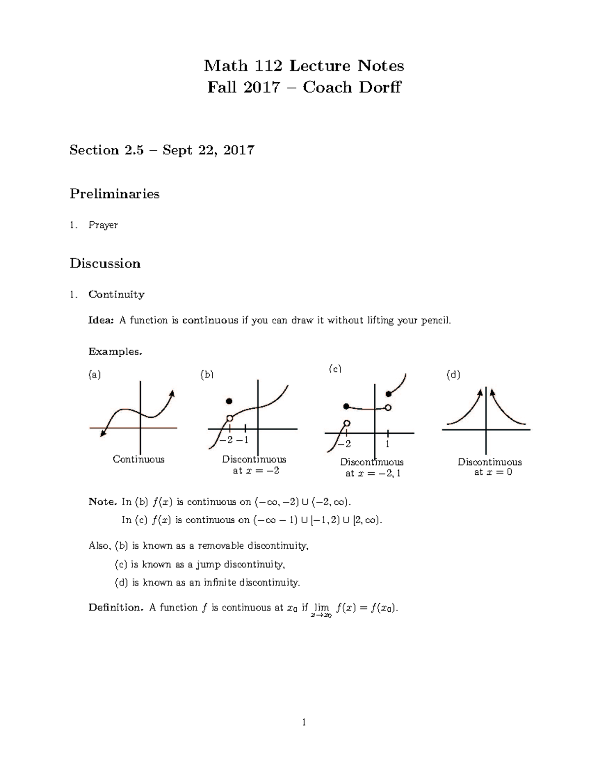 Section 2.5 - From Professor - Math 112 Lecture Notes Fall 2017 – Coach ...