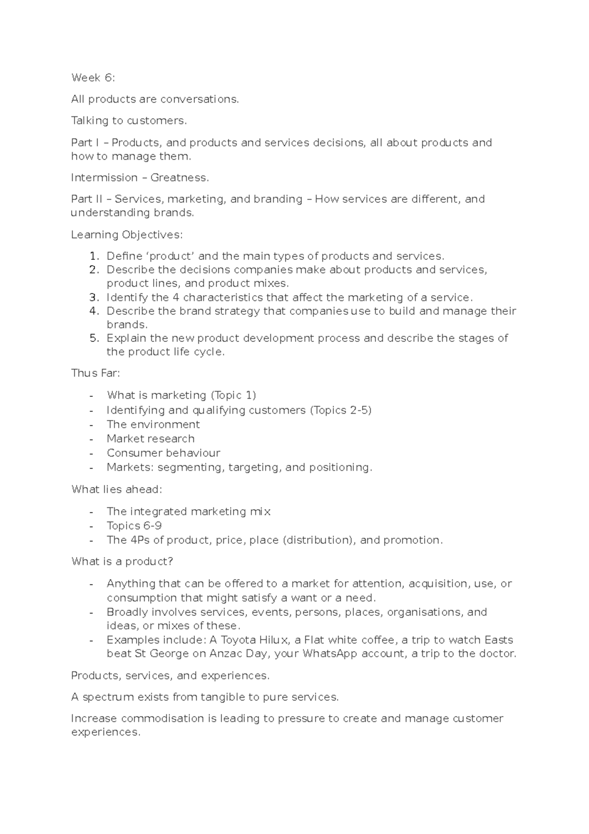 Week 6 - Week 6 course work - Week 6: All products are conversations ...