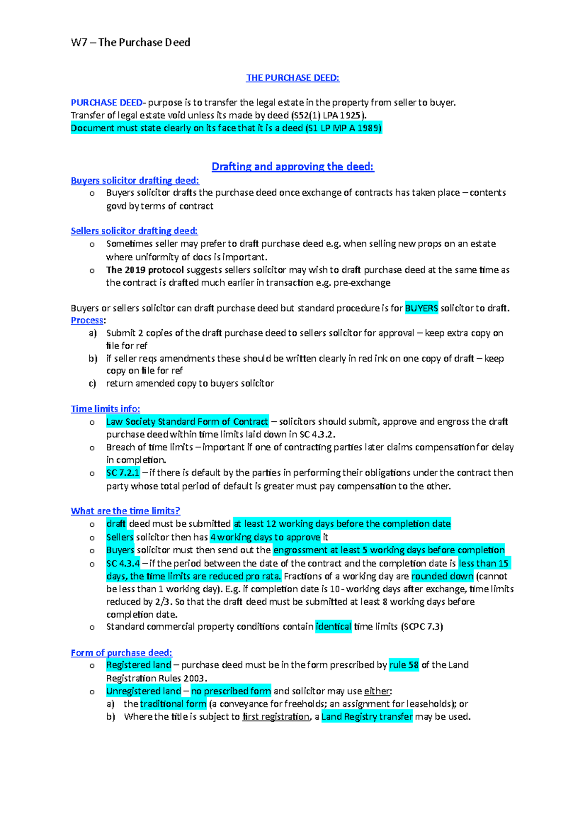 The purchase deed - THE PURCHASE DEED: PURCHASE DEED - purpose is to ...