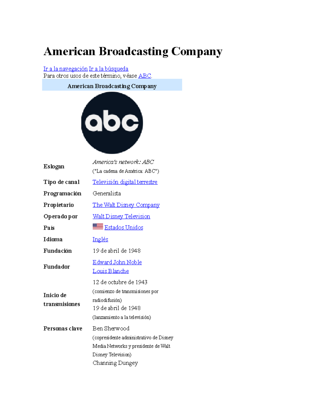 American Broadcasting Company - American Broadcasting Company Eslogan ...
