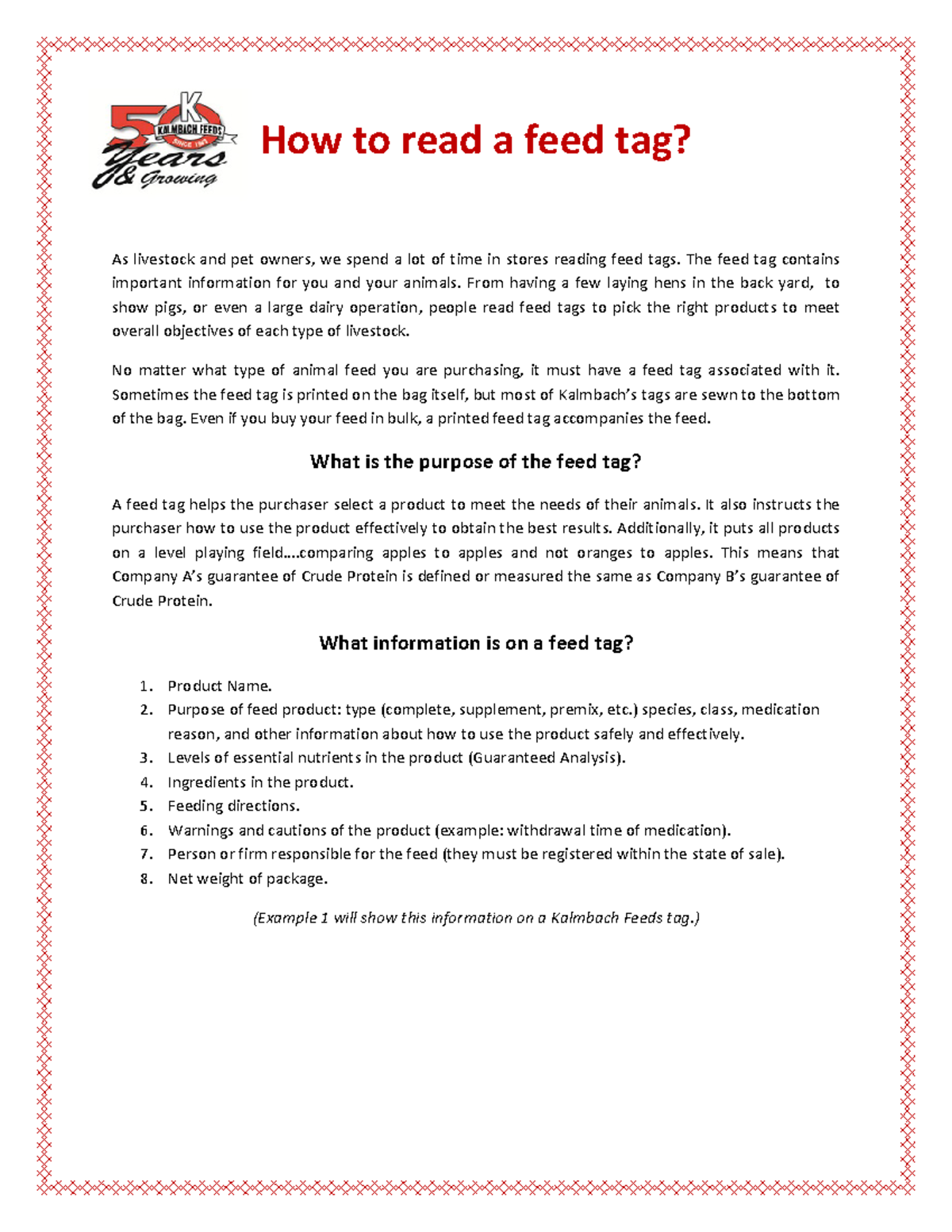 How to Read a Feed Tag - ... - How to read a feed tag? As livestock and ...
