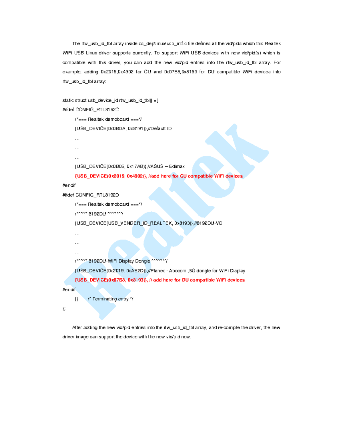 How To support more Vid Pids - The rtw_usb_id_tbl array inside os_dep ...