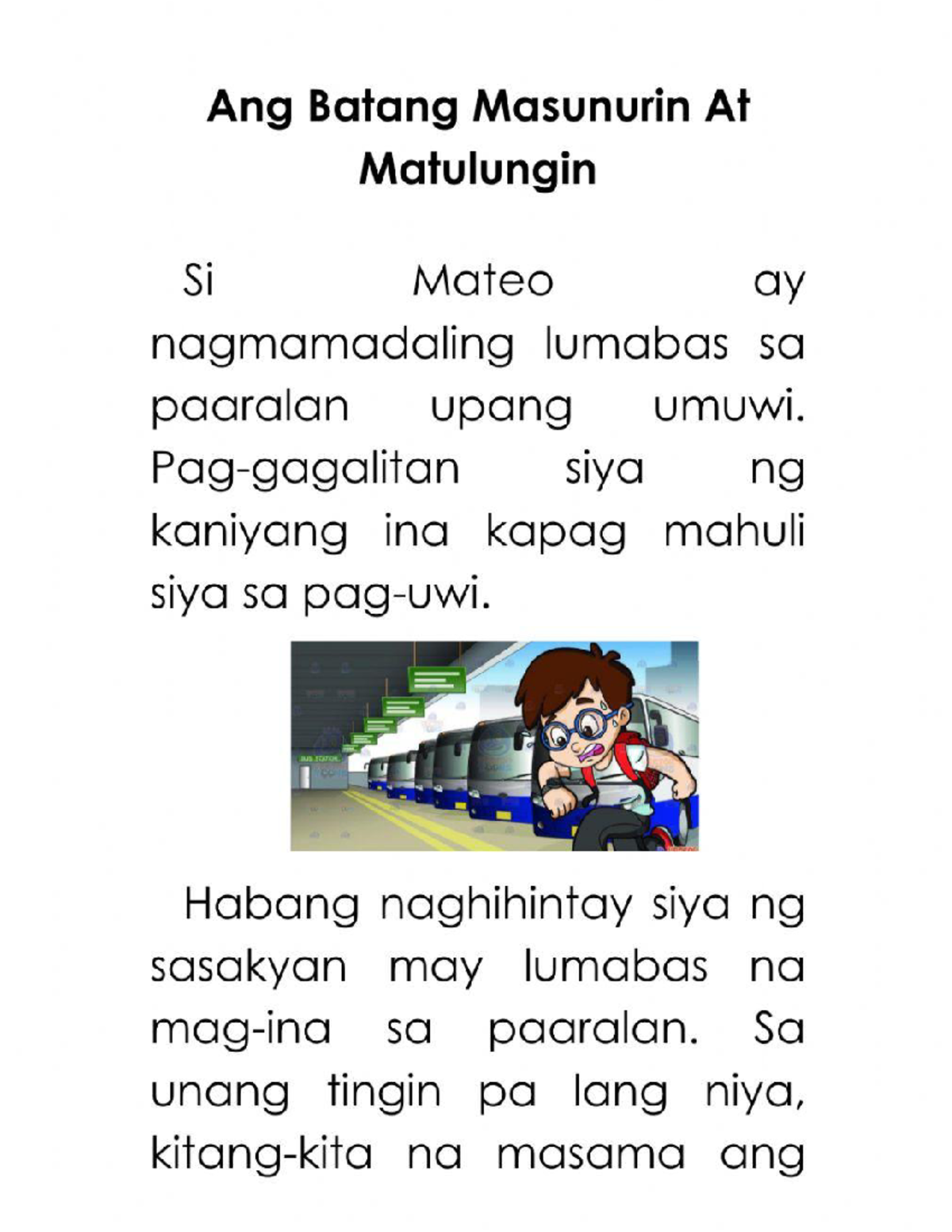 Ang batang masunurin - N/A - Bachelor of Secondary Education - Studocu