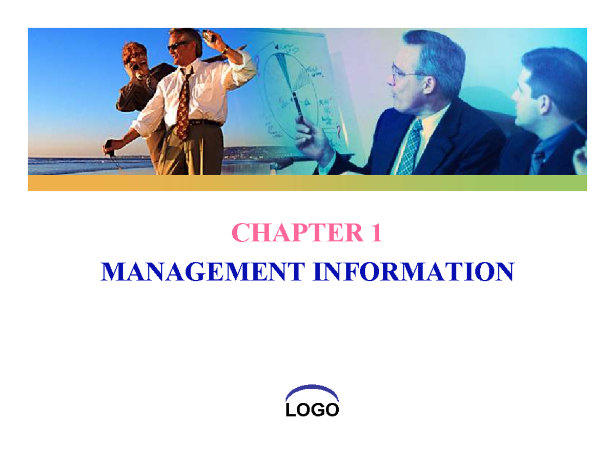 CHAPTER 1 MANAGEMENT INFORMATION - LOGO CHAPTER 1 MANAGEMENT ...