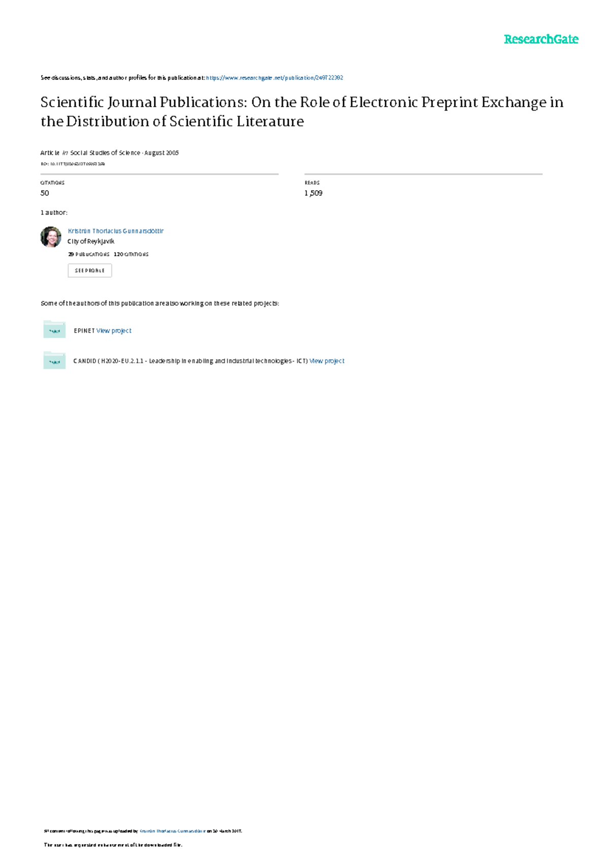 Scientific Journal Publications - See discussions, stats, and author ...