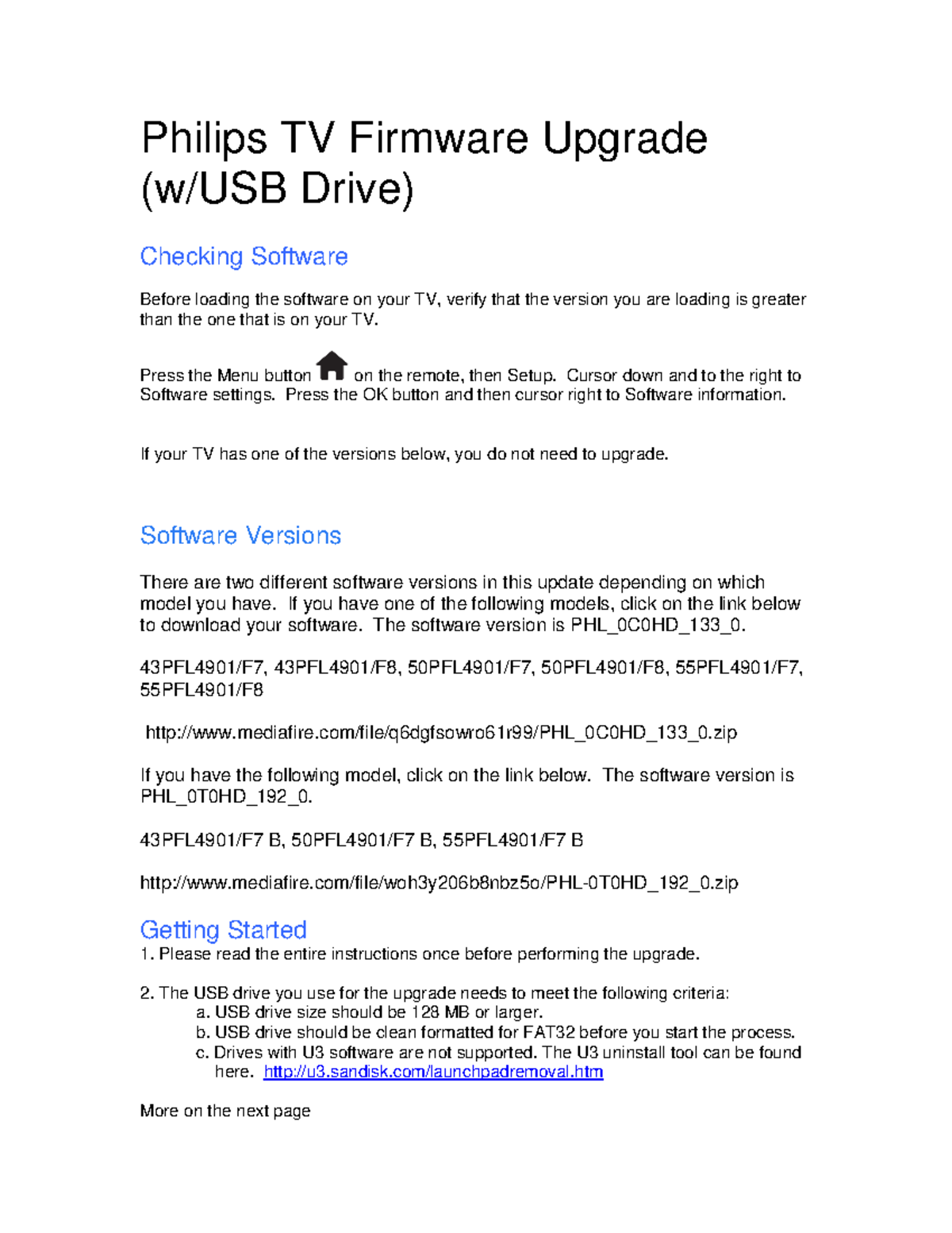 50pfl4901 f8 fur esp - Philips TV Firmware Upgrade (w/USB Drive ...