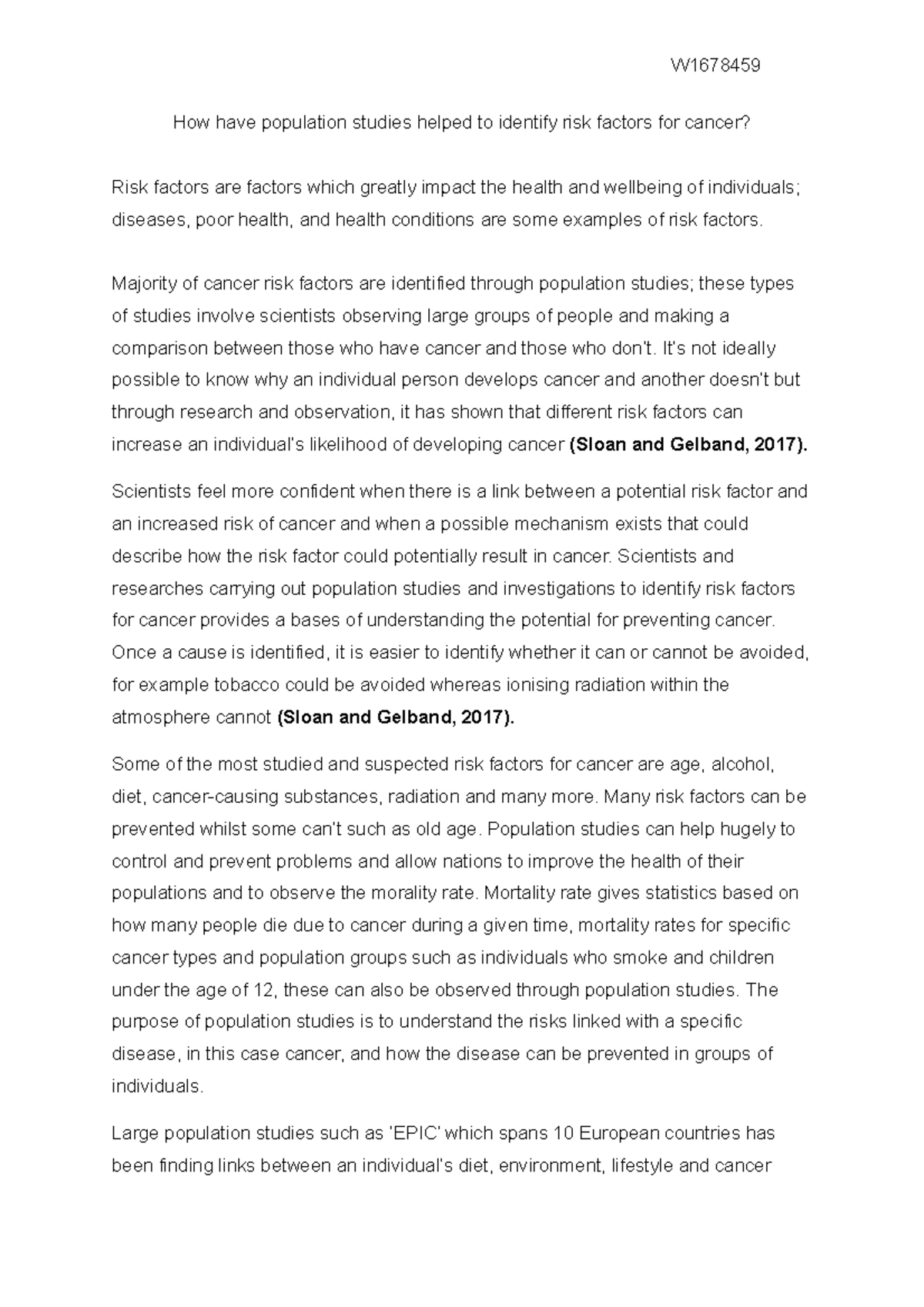 How have population studies helped to identify risk factors for cancer ...