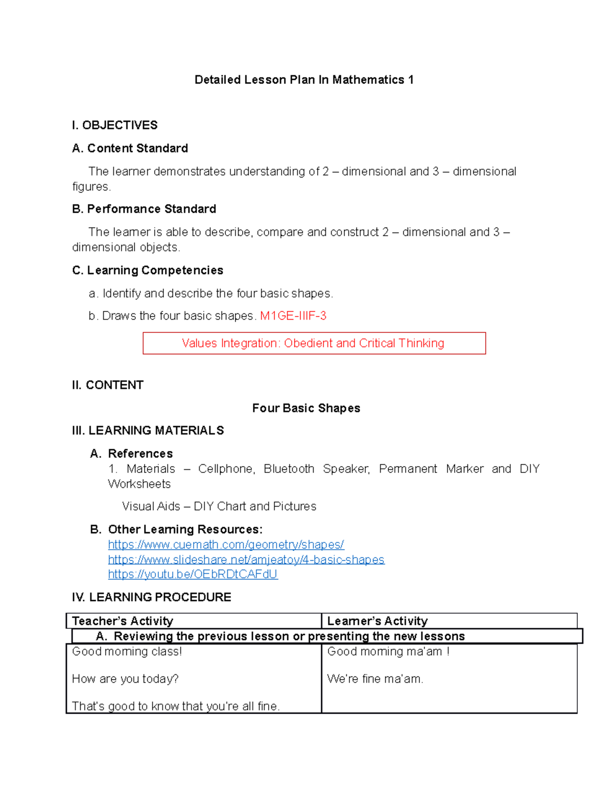 DLP Math - Educational purposes only. - Detailed Lesson Plan In ...