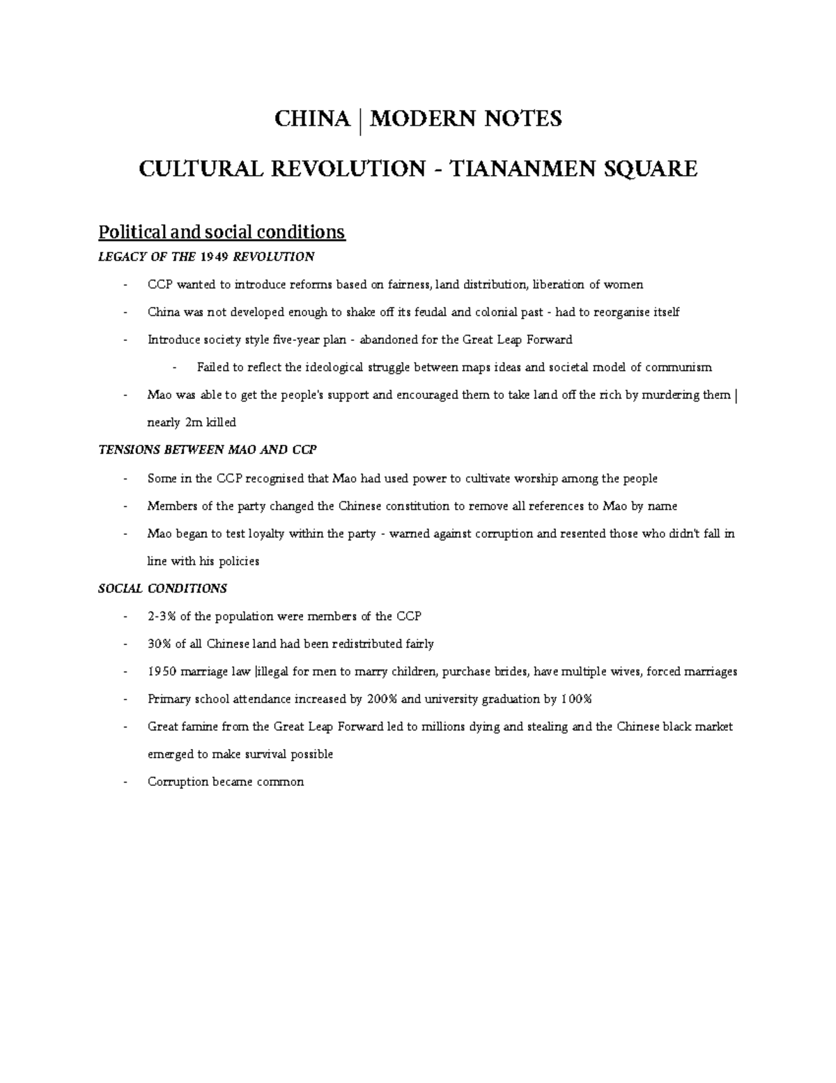 China Modern Notes Cultural Revolution - Tiananmen Square - CHINA ...