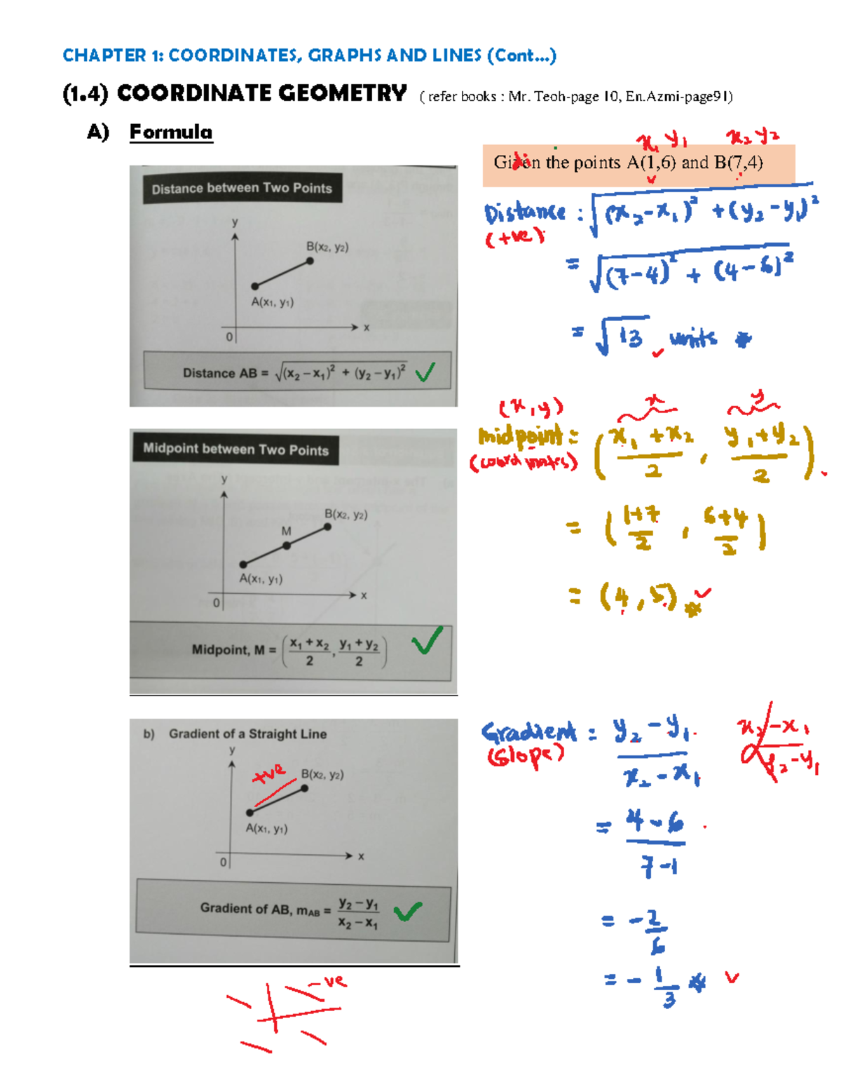 (1.4) Coordinate Geometry - CHAPTER 1: COORDINATES, GRAPHS AND LINES ...
