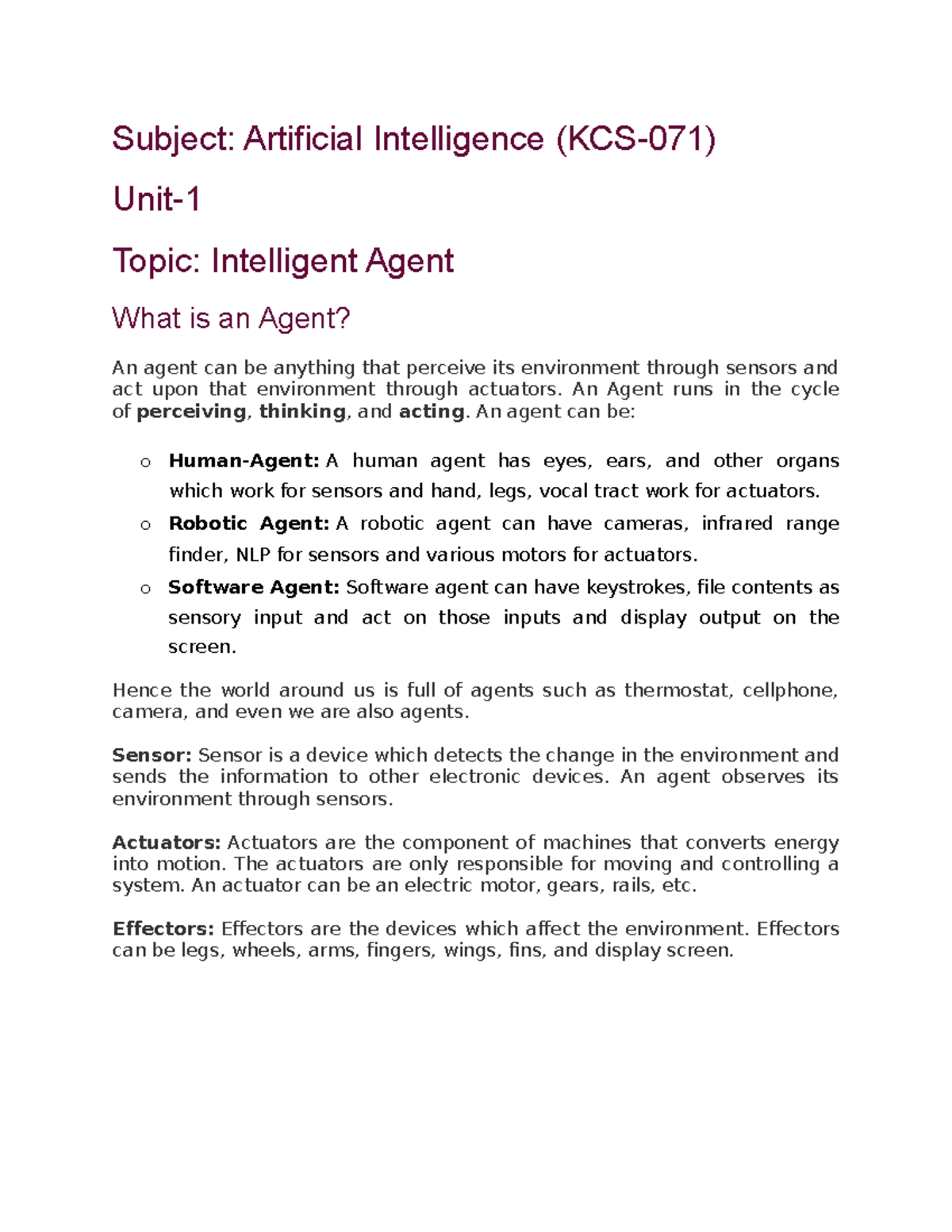 Intelligent agent c838f2292ed493271 b25aa95dc29522 e - Subject ...