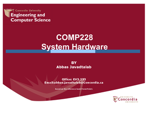 1.COMP 228-Chapter 1-Win 2023 - Chapter 1 Introduction COMP 228 System Hardware Objectives Know ...